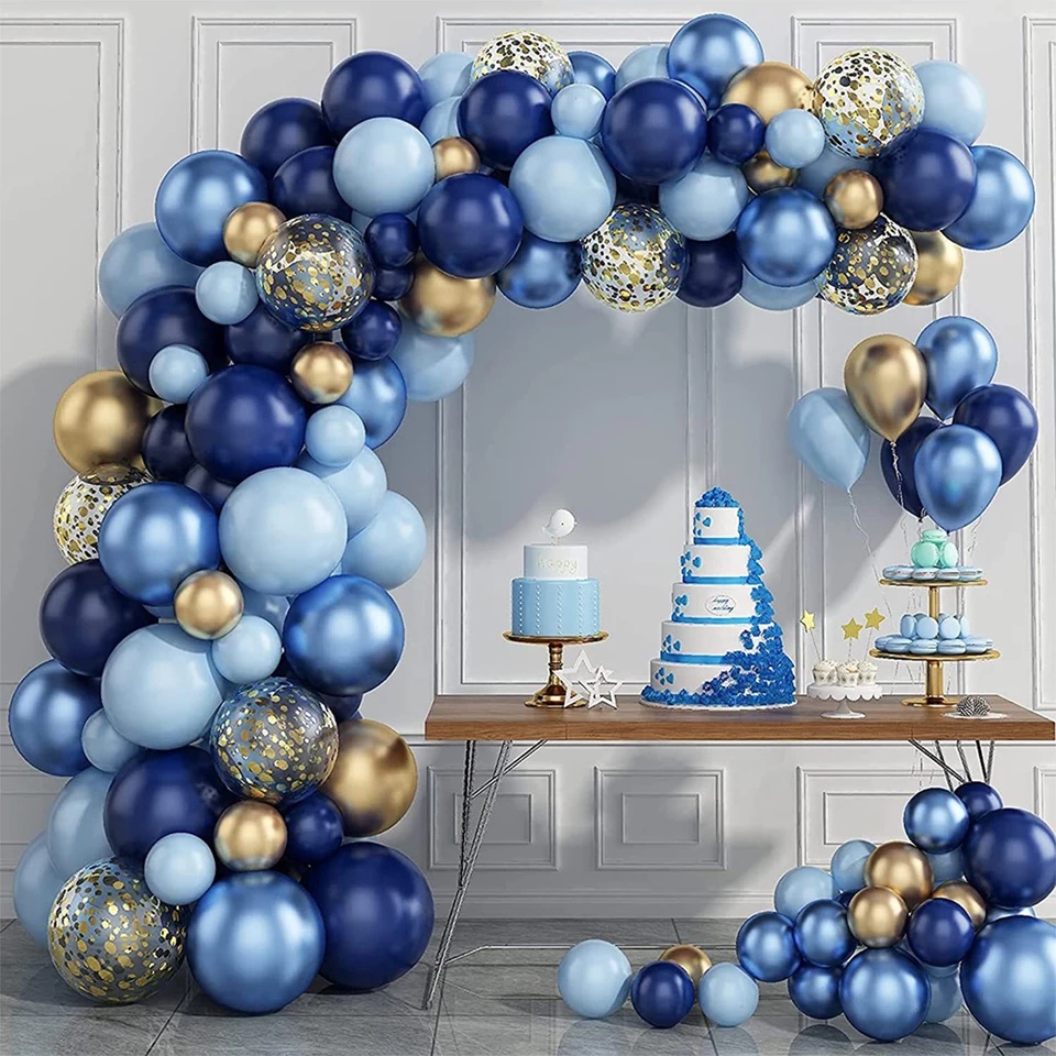 Balloon Arch Blue Balloon Garland Chain Glue Latex Balloons Arch Stand ...