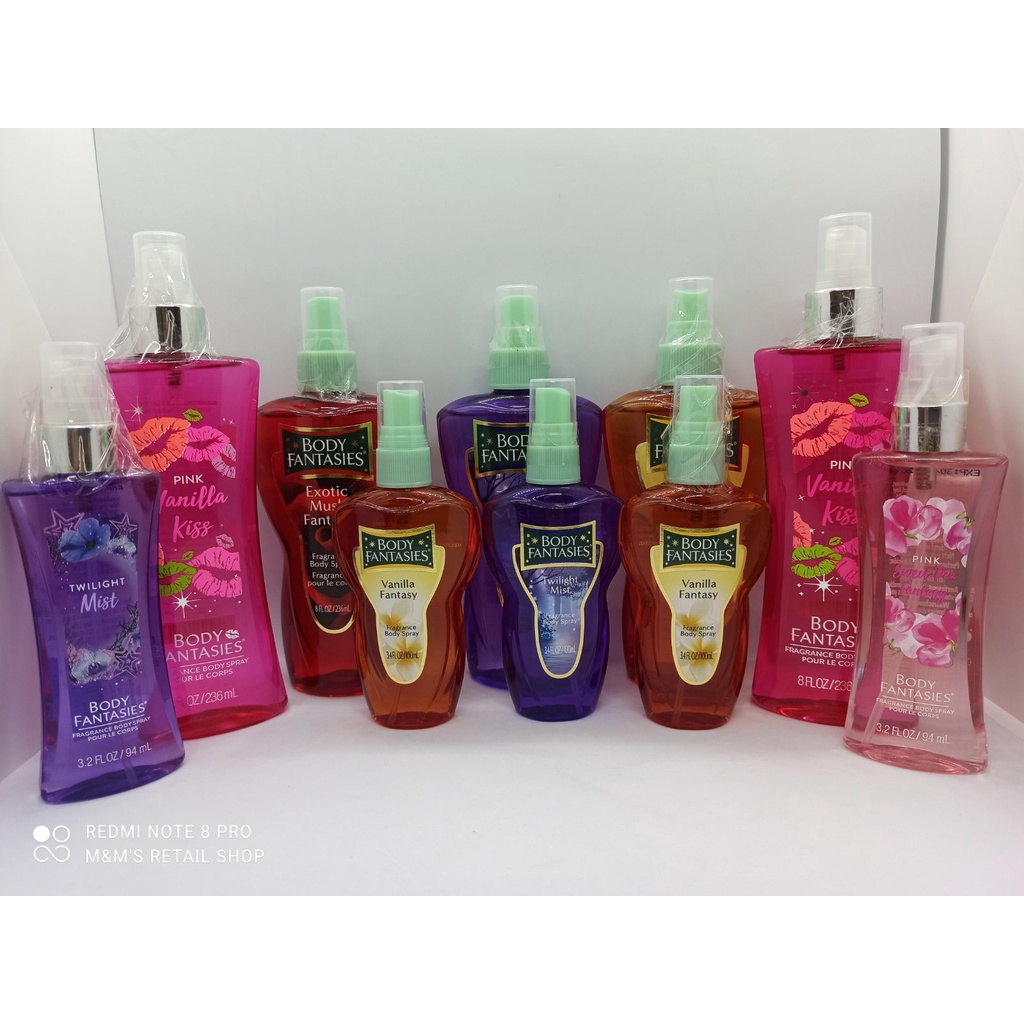 Original BODY FANTASIES Fragrance Body Spray Set 236ml and 94ml for ...