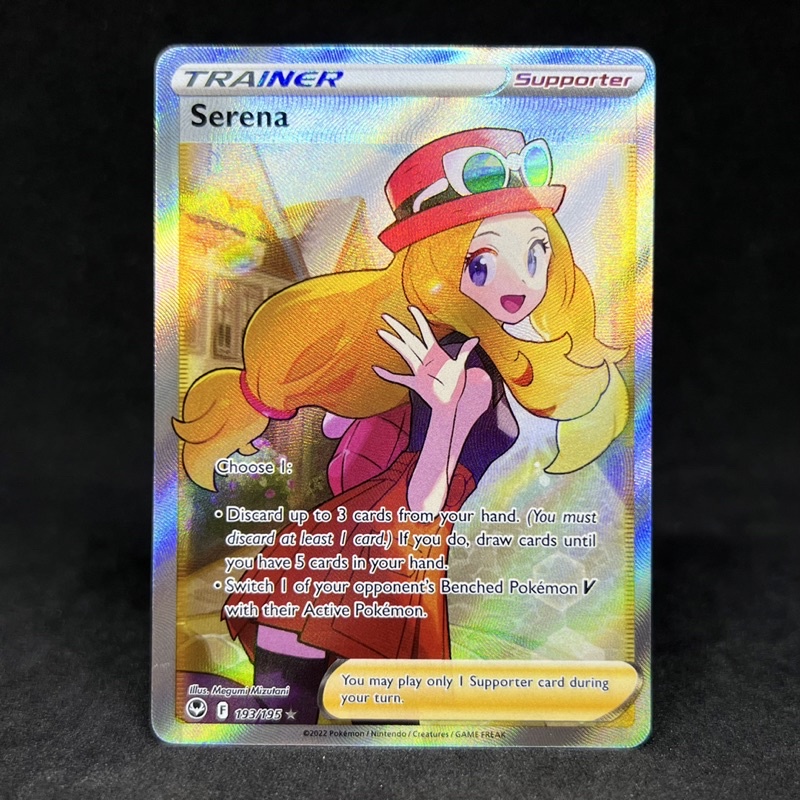 Pokemon TCG Serena Full Art Ultra Rare 193/195 2022 Sword & Shield Silver Tempest Trading Card ...