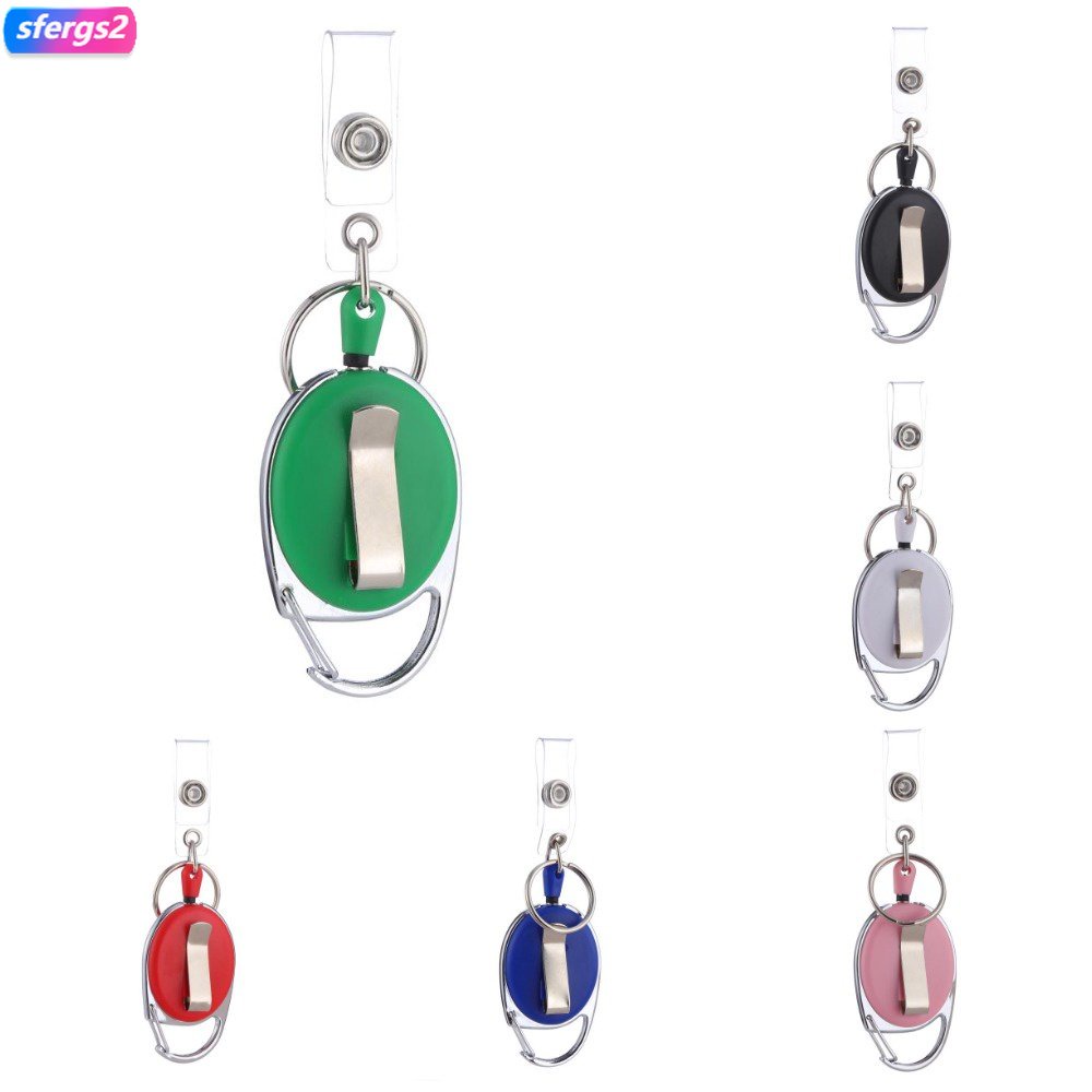 Retractable Keychain Reel Pull Key ID Card Badge Tag Clip Holder ...