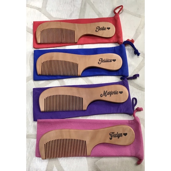 Wood Personalized Customized Wooden Hair Comb (Not Sticker) Laser ...