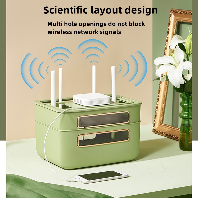 PNL WiFi Router Storage Box Wire TV Set Top Box Shelf Socket Optical ...