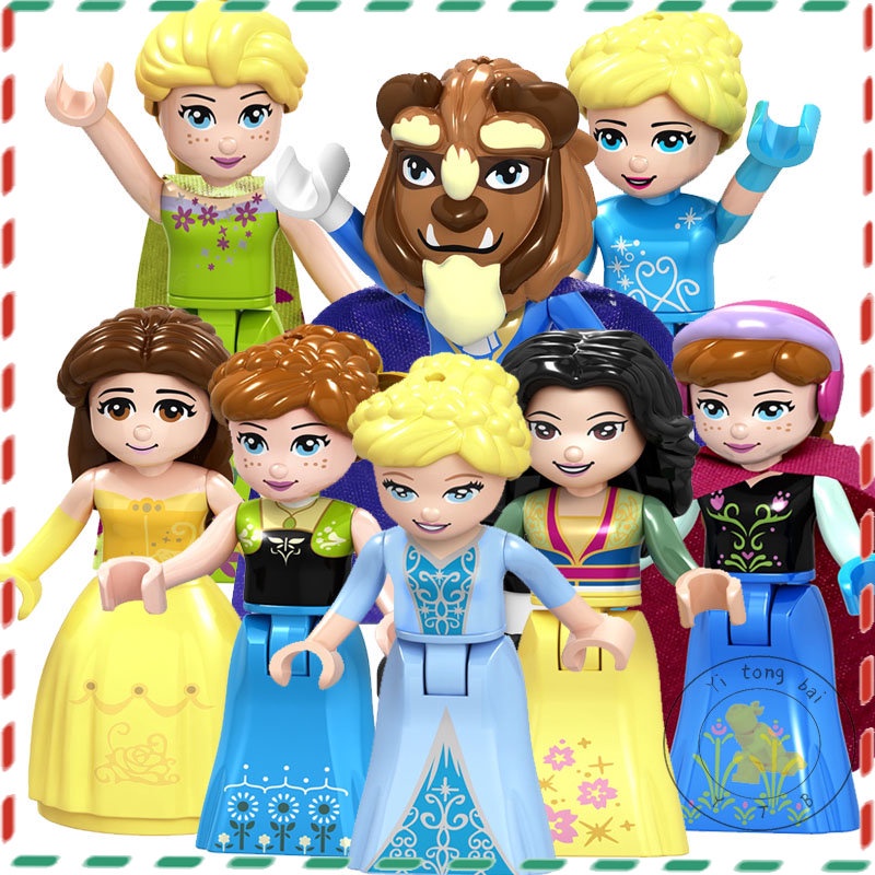 Model Toys Building Blocks Frozen Elsa Anna Cinderella Princess ...