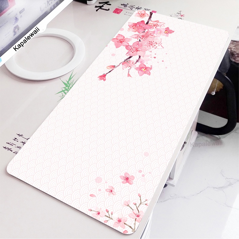 Cherry Blossom Art Mouse Pad Japan Sakura Card Black Desk Table Mat ...