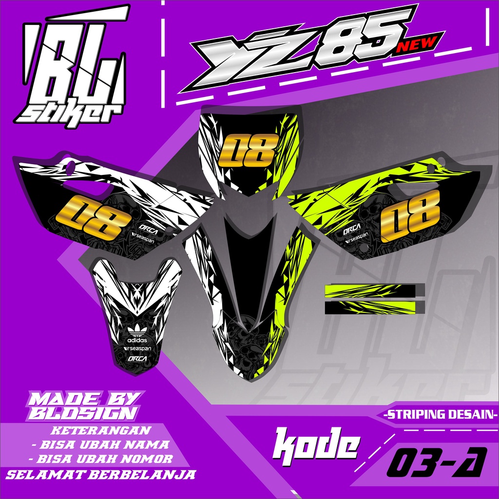 Sticker Striping Yamaha YZ 85 NEW - Latest Skull Abstract Design Code ...