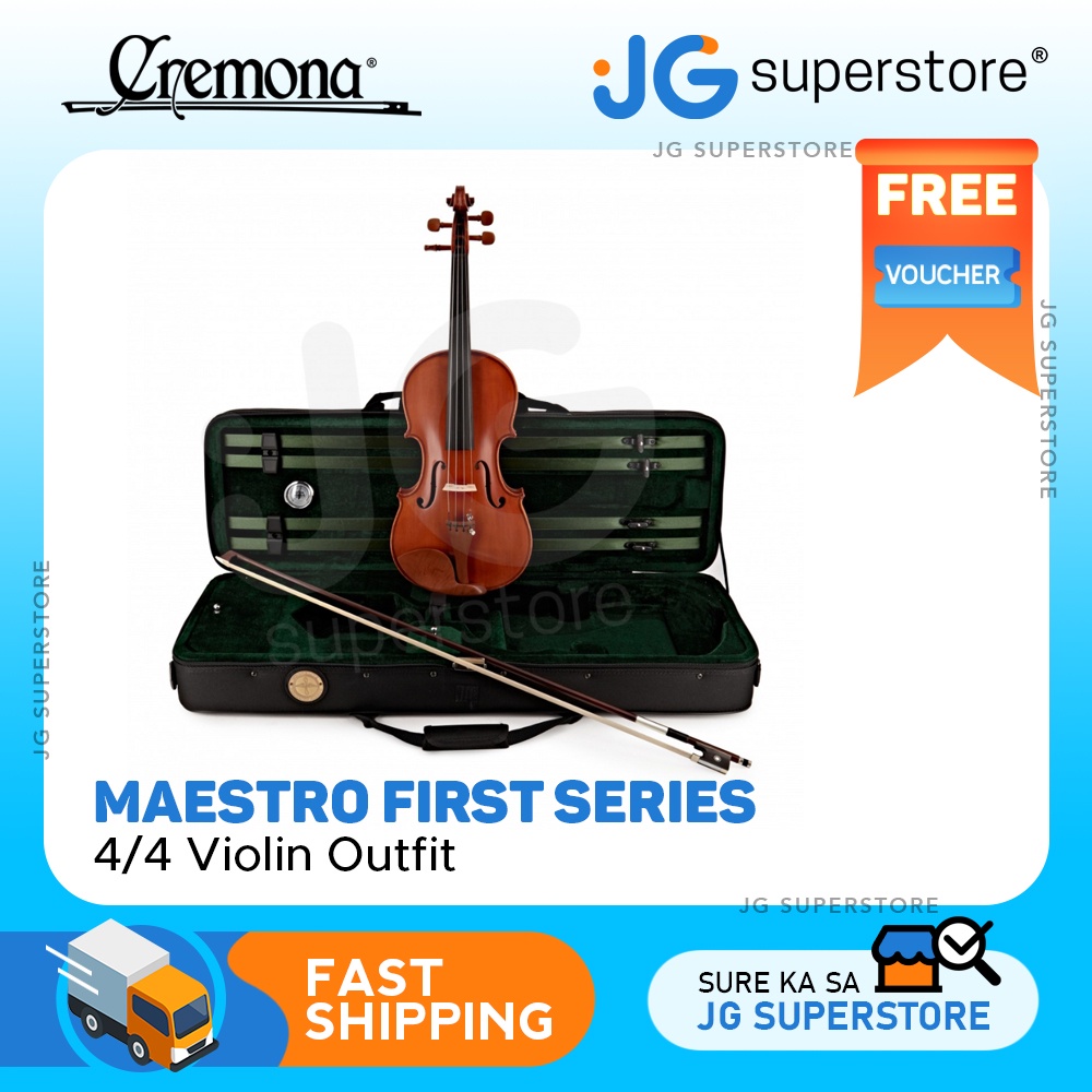 Cremona SV-1240 Maestro First Series 4/4 Violin Outfit with Solid Spruce Top Orchestral ...