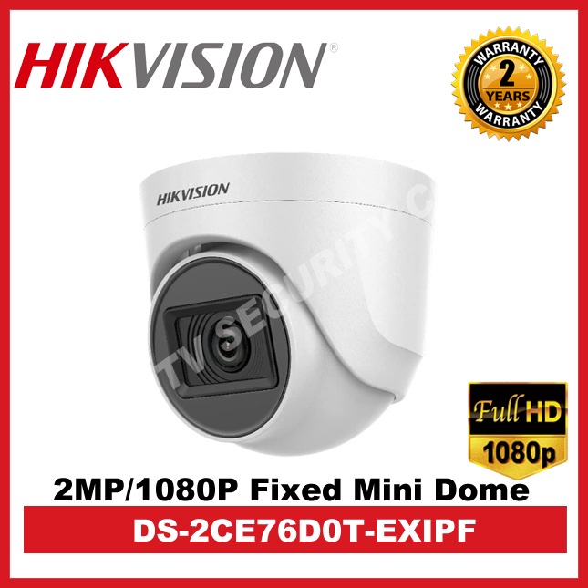 HIKVISION TURBO HD 2MP/1080P Dome Camera DS-2CE76D0T-EXIPF | Shopee ...