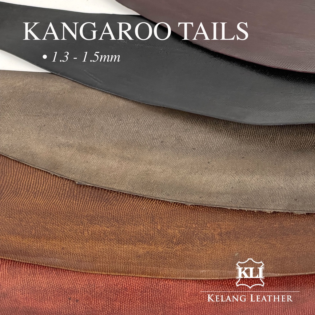 Kangaroo Tails 1.3 - 1.5mm Stiff Chrome Tanned Kangaroo Tail Leather ...