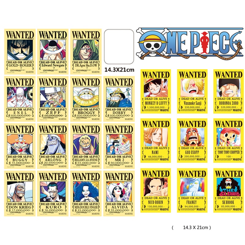 Anime One Piece Wanted Order Poster Postcard Luffy zoro Wanted Order ...