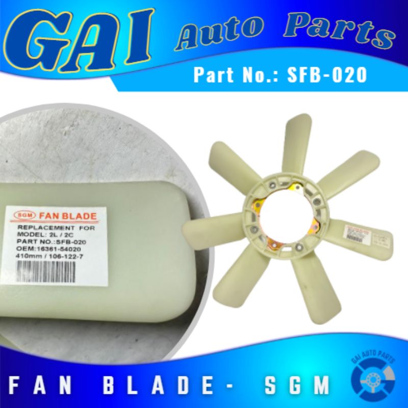 SGM Fan Blade 410mm for TOYOTA 2L/2C (SFB-020) Genuine Parts | Shopee ...