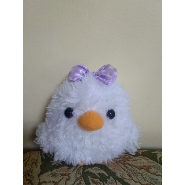 themushroomgiftshop Amuse White Chick Purple Bow Plushie Plush Doll ...
