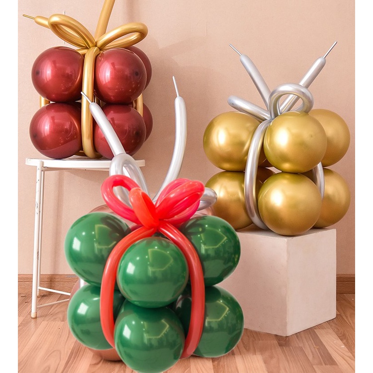 Chrome Metallic Balloons Set Diy Gift Box Shaped Balloon Baby Shower ...