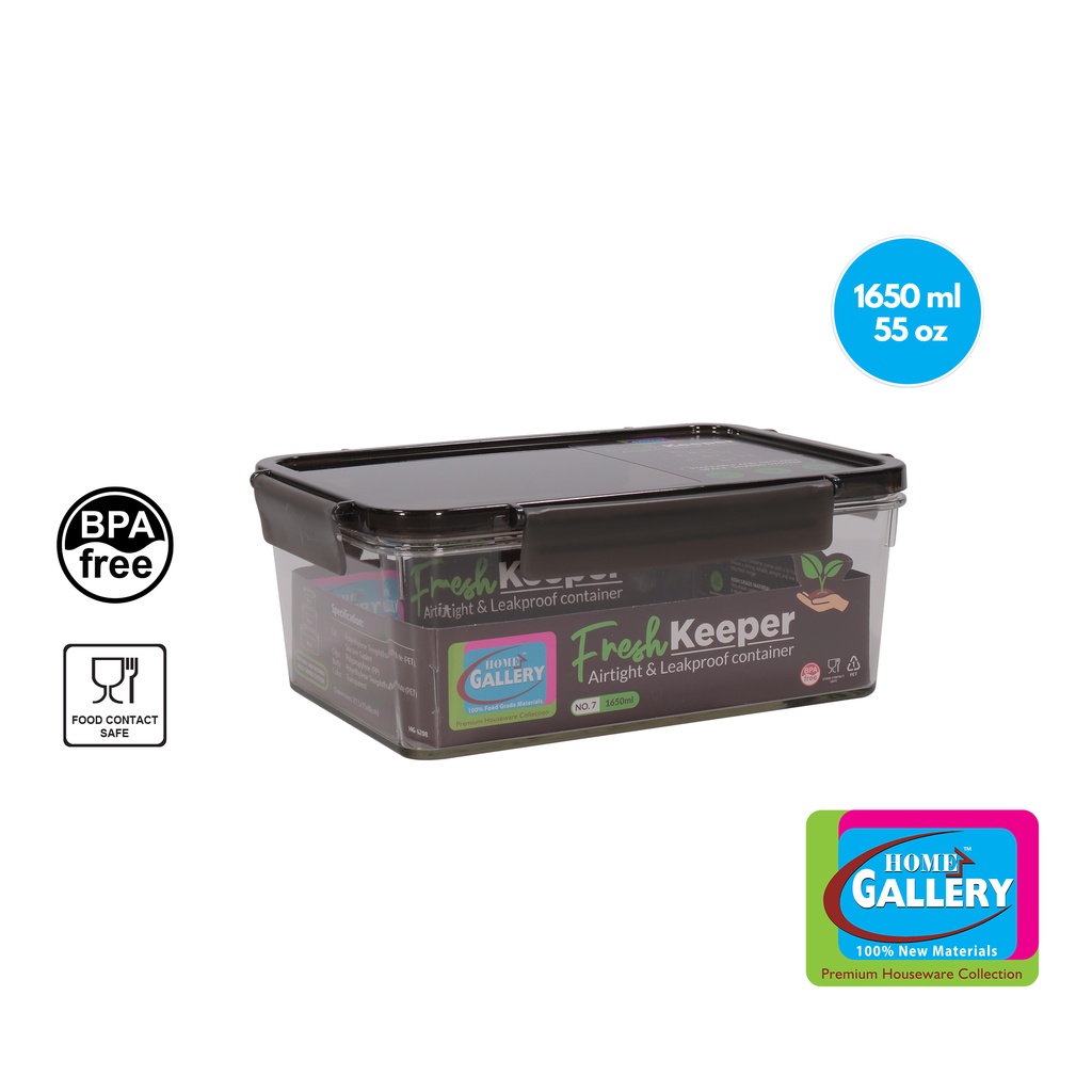 Home Gallery Rectangular Fresh Keeper 1650ml/55oz | BPA Free Food Storage | Airtight & Leakproof ...