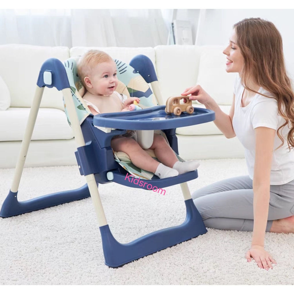 NEW multifunction adjustable High chair with leather seat and wheels ...