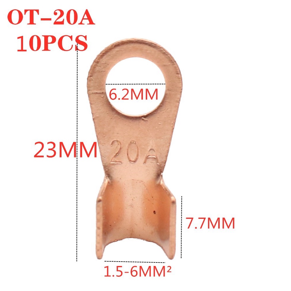 OT Copper Open Lugs 10A~250A Copper Open Connecting Nose Cable Wire ...