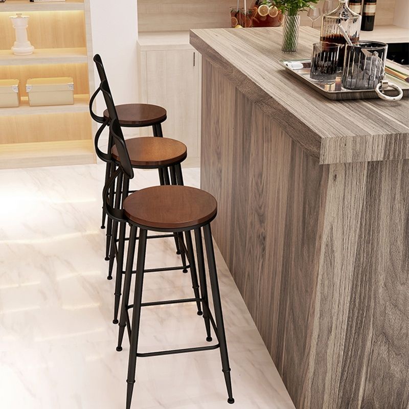 Wrought Iron American Bar Stool Modern Minimalist High Stool Home Chair ...