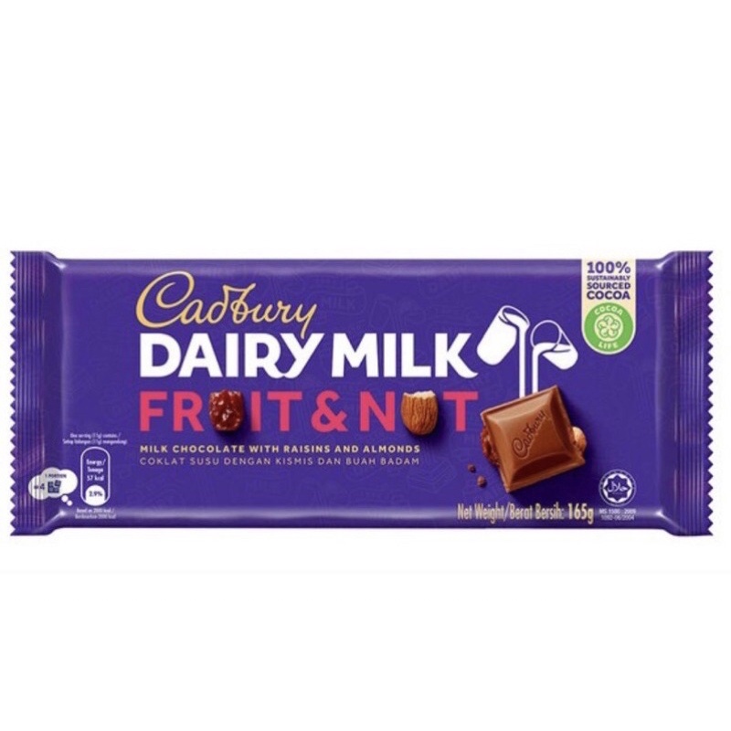 160g Cadbury Fruit & Nut Dairy Milk Chocolate | Shopee Philippines