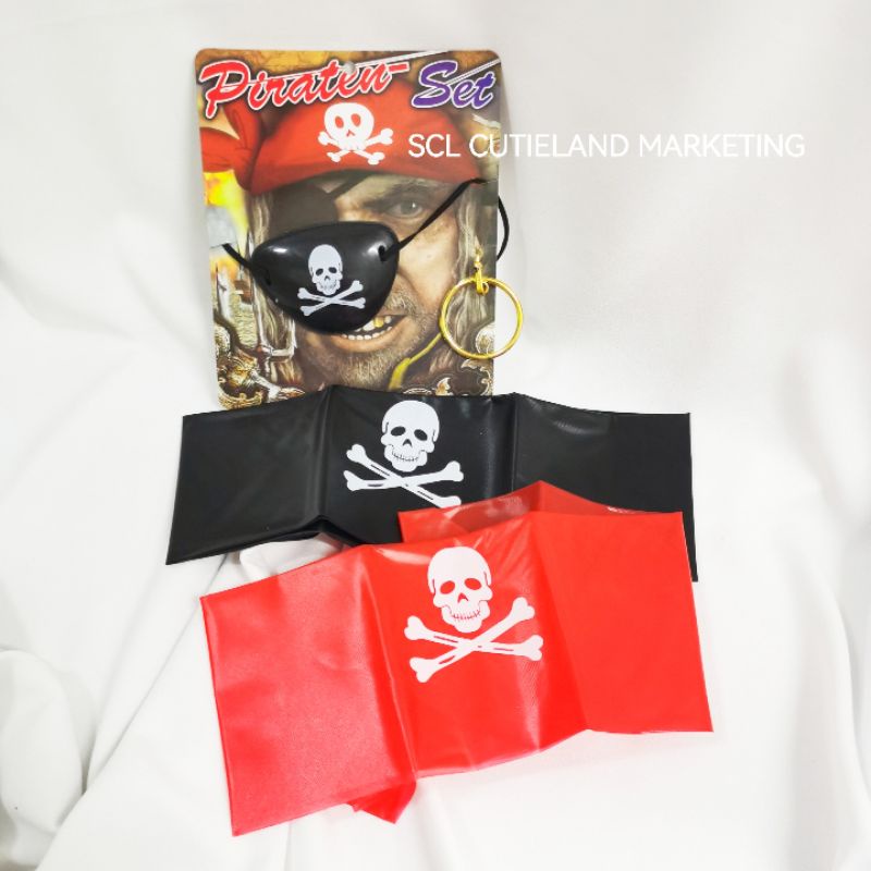 HALLOWEEN - Pirates Costume Set Pirate Eye Patch Scraft Earing Tampalan ...