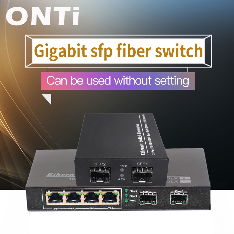 Onti Gigabit Network SFP Fiber Optic Switch 1,000Mbps SFP Media ...