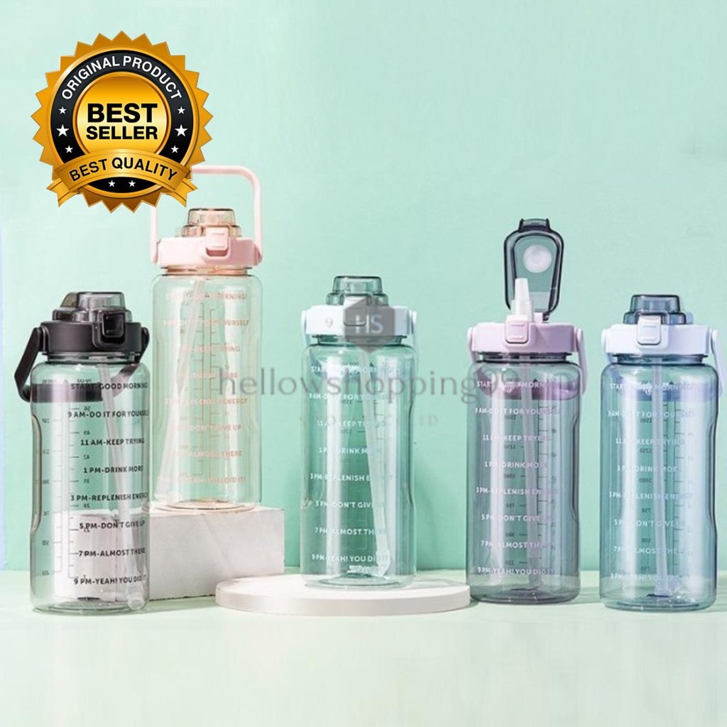 Adz - E103- 2 Liter Transparent Drinking Bottle - Viral Sticker Bottle ...