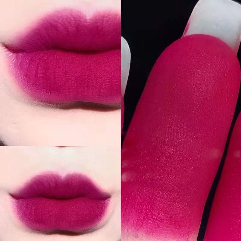 Rose Red Matte Lipstick Waterproof Velvet Lip Stick Sexy Red Brown ...