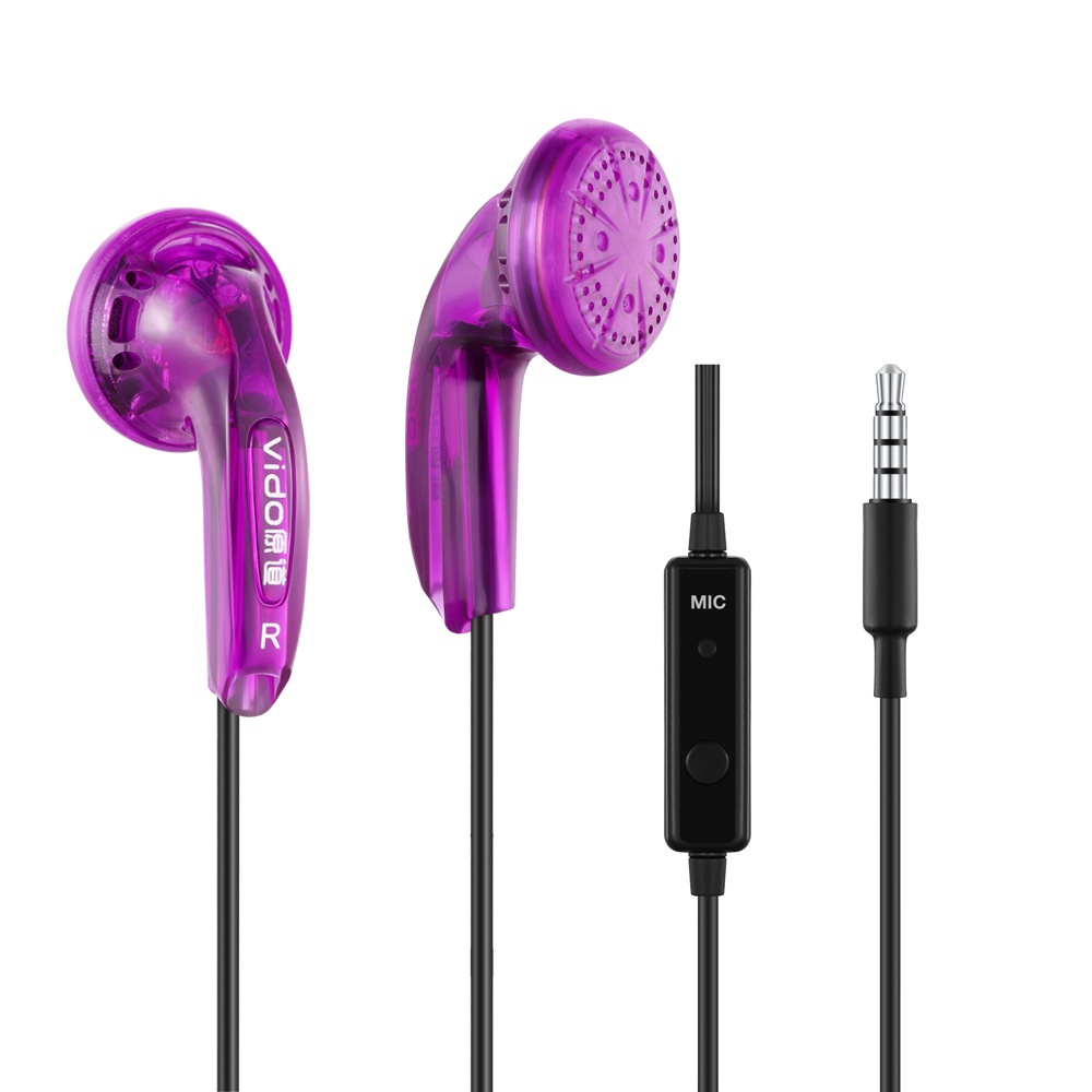 Vido 3.5mm HIFI Wired Earbud 15.4mm Dynamic Microphone Earphone Stereo ...