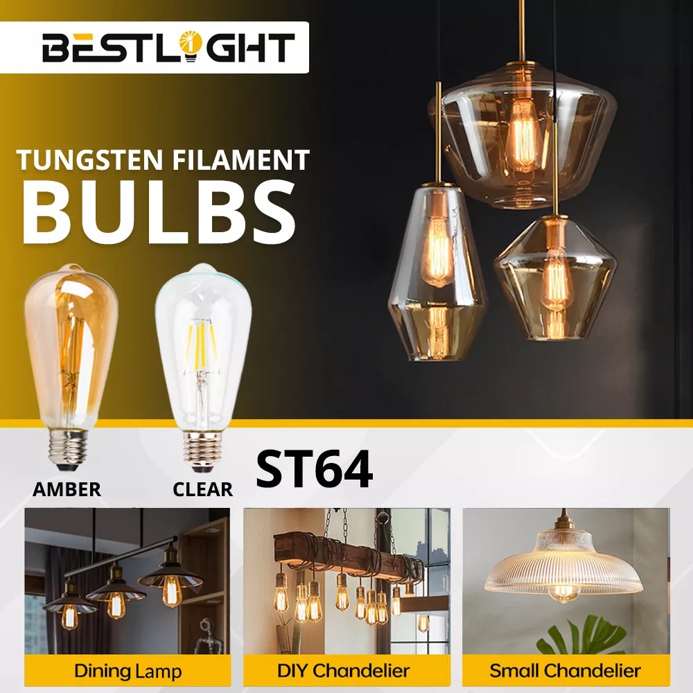 BESTLIGHT LED Tungsten Filament Bulb Best For Bedroom, Living room ...