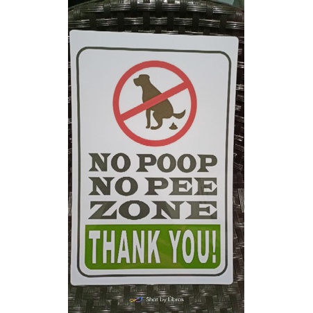 No Poop No Pee Zone GREEN Signage A4 Size PVC (Hard Plastic) | Shopee ...