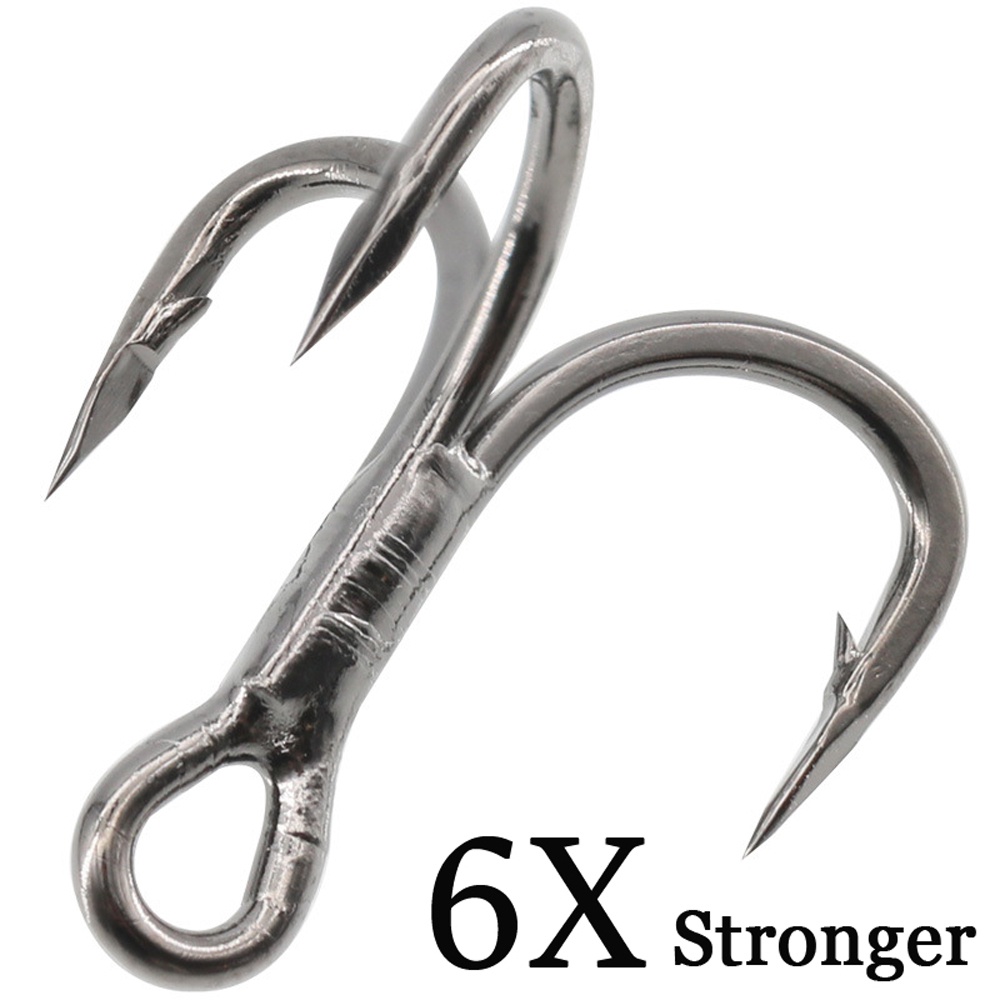 Creekmoon Fishing Treble Hooks 6X Strong Carbon Steel Classic Round ...