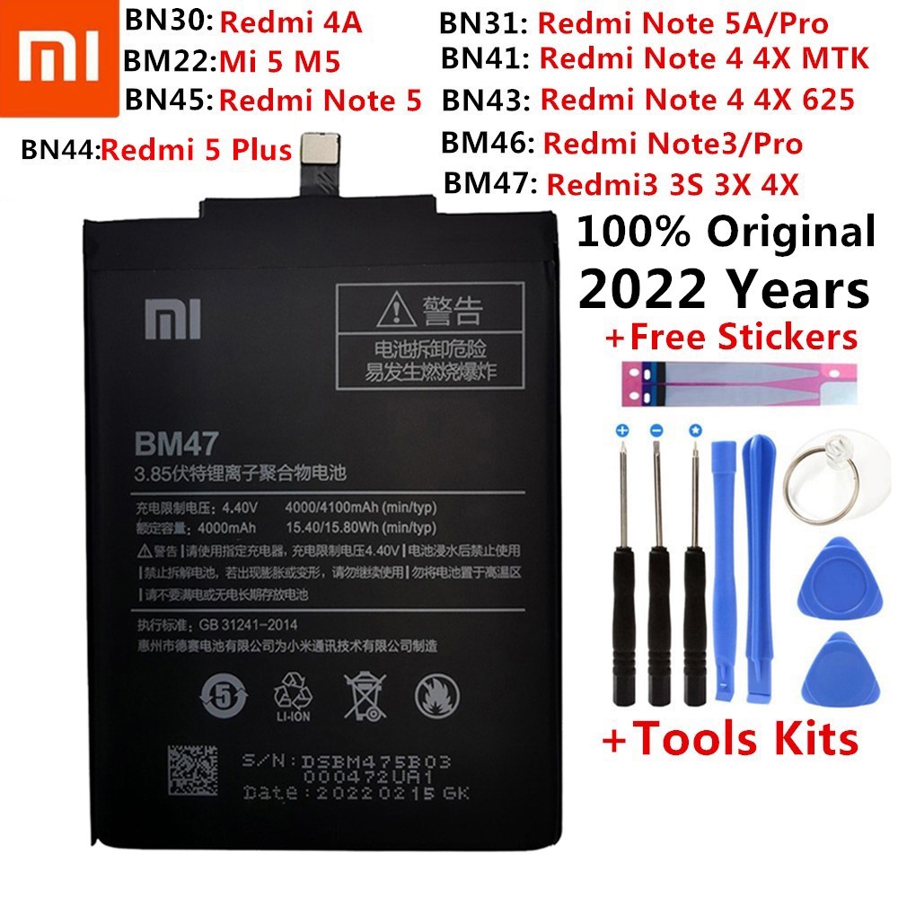 ♠ ۩☼☍Xiao F Original Phone Battery For Xiaomi Redmi Note 4 4X 3S 3X 4A ...