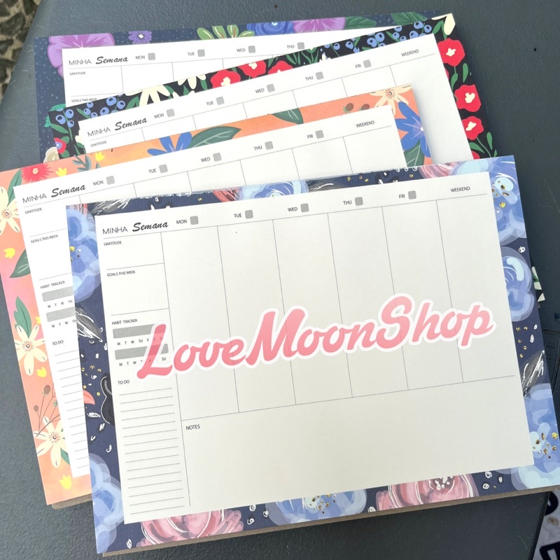 A4 Big Size WEEKLY Planner Desktop Note Pad (New Floral Design) (BLS ...