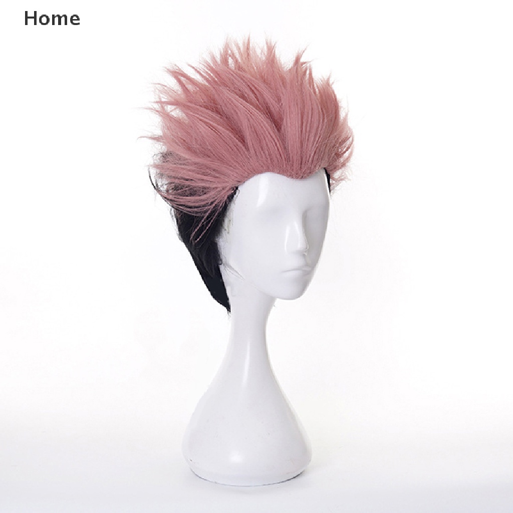 Home Anime Jujutsu Kaisen Cosplay Yuji Itadori Wig Pink Black Short ...