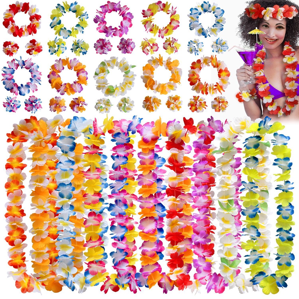 10set/40PCS Hawaiian classiclei leis garlan 10color wreath 4pcs/set ...