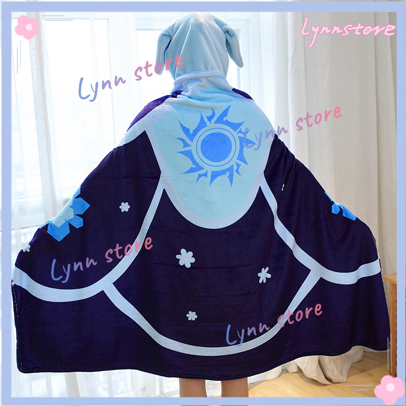 Game Genshin Impact Cryo Abyss Mage Cosplay Costume Flannel Cloak Cape ...