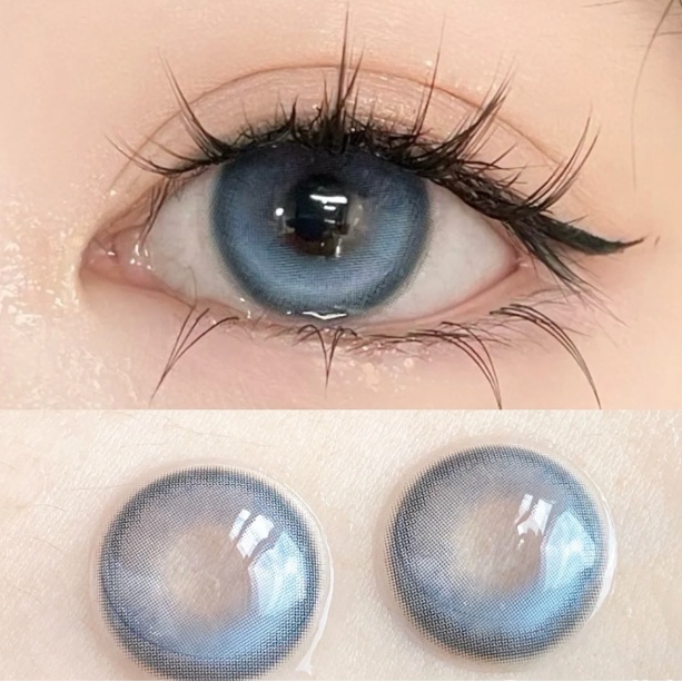 [Buy 2 Get 1 Gift] UYAAI 2pcs COLOR Contact Lens Aoki Grey Contact Lens ...