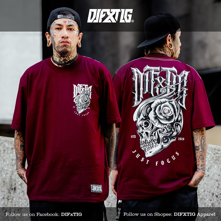 DIFXTIG® CLOTHING - "SKULLROSE" - COLOR MAROON Unisex | Men | Women ...
