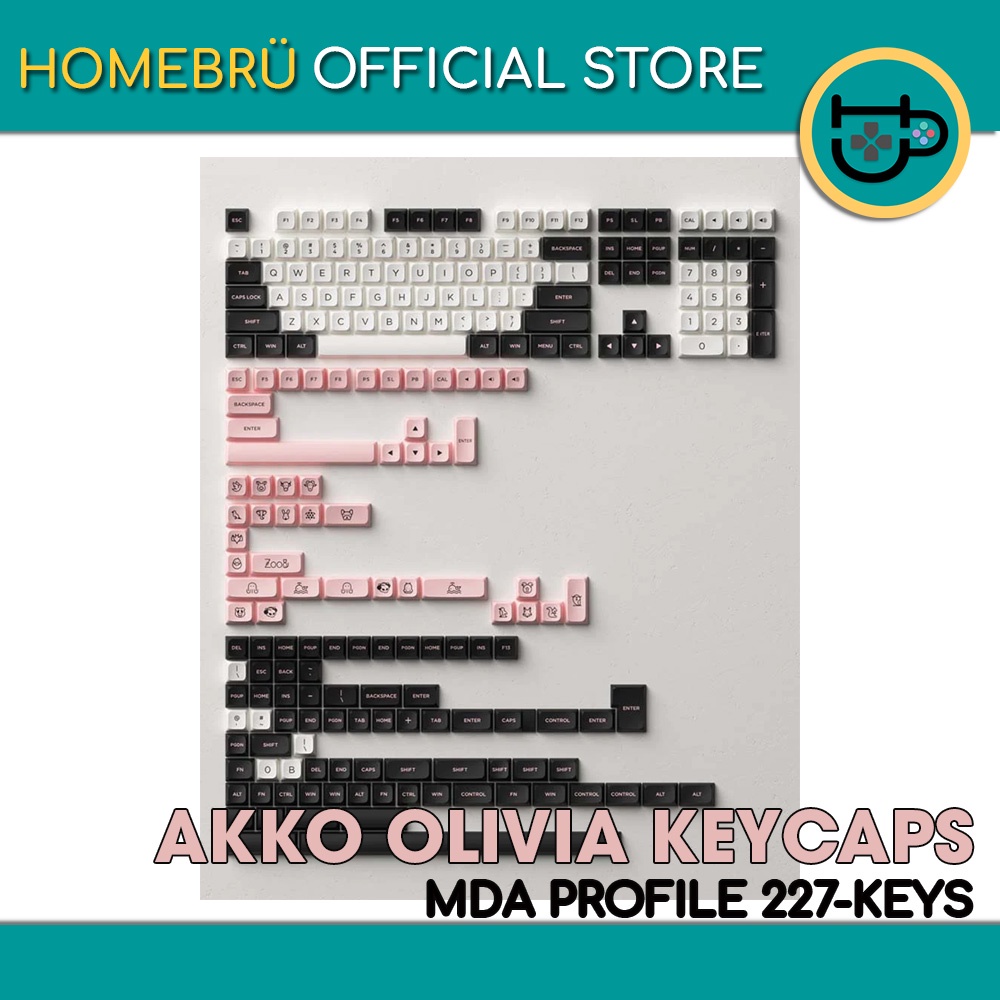 Akko Olivia Keycaps for Mechanical Keyboard | 227-keys MDA Profile ...