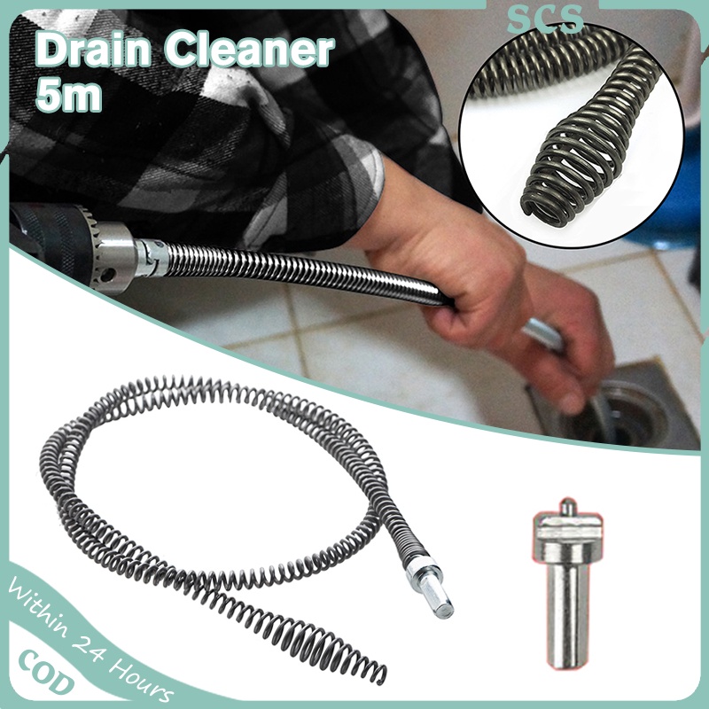 5m Sewer Dredging Spring Pipe with Electric Drill Connector Clog ...