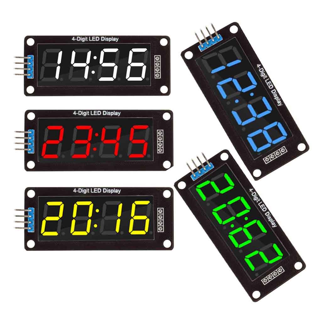 5pcs TM1637 4-Digit 0.56 inch Yellow Digital LED Display Tube Decimal 7 ...