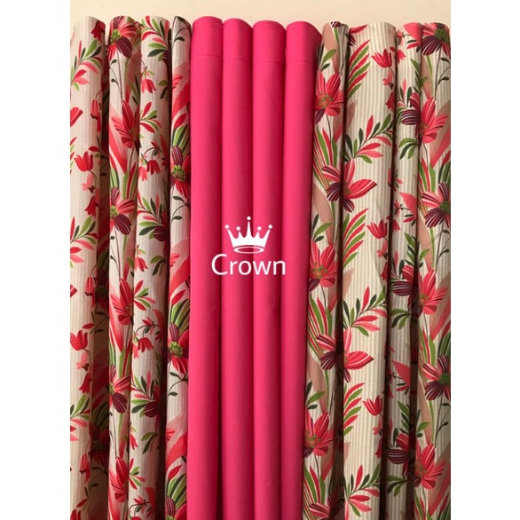CROWN - 3in1 Elegant Contessa Fuschia Pink Ring Curtain (6FT/7FT ...