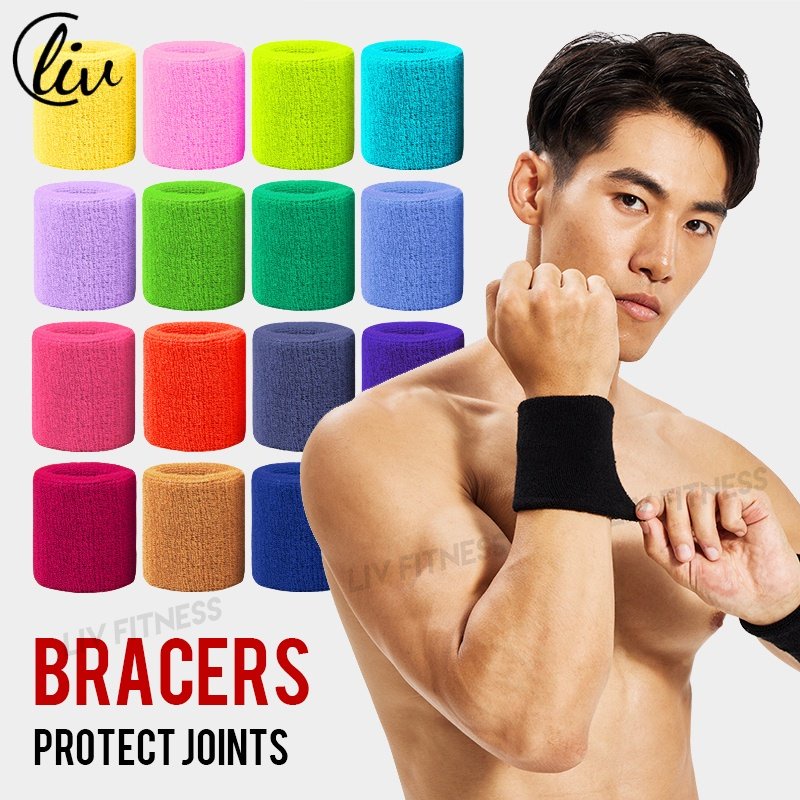 1Pc Men Women Sport Wrist Protector Towel Cuff Gym Knitted Bracers ...