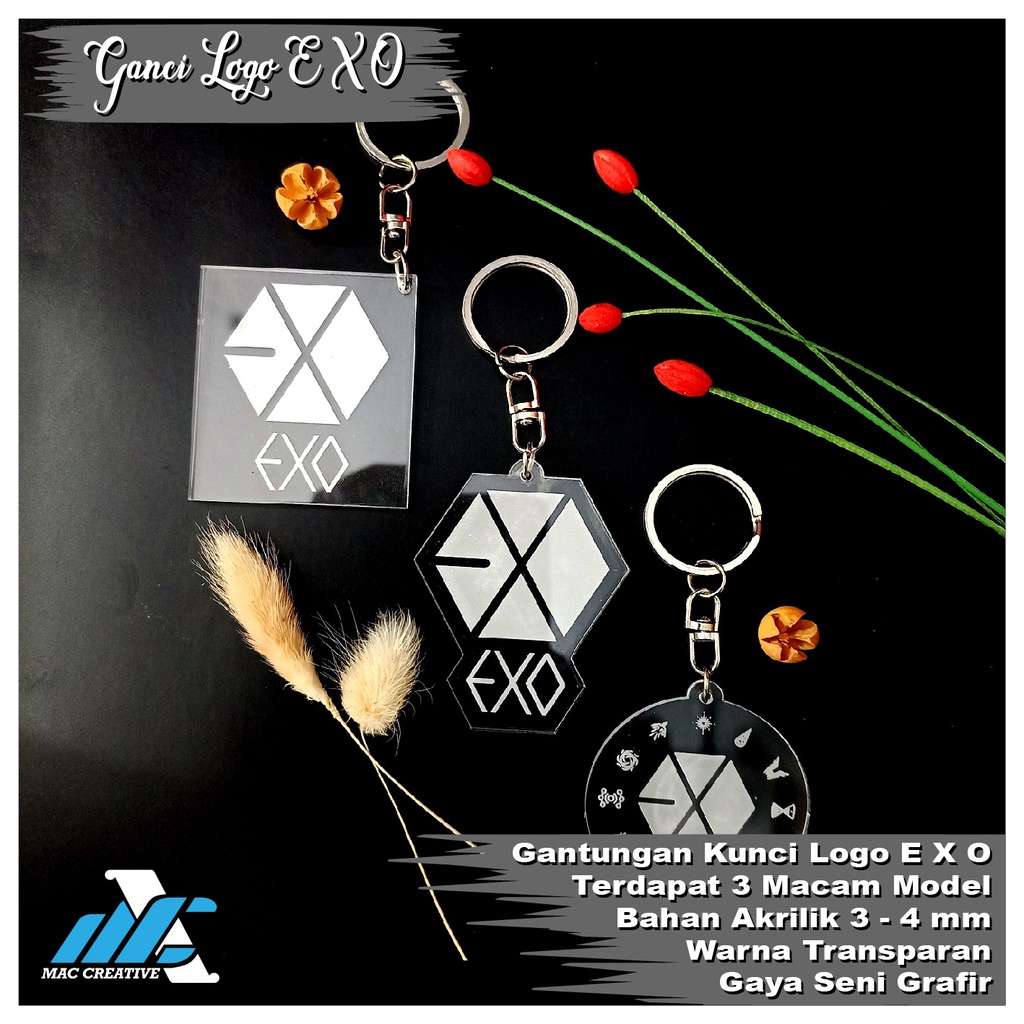 GANTUNGAN MINIMAL Exo LOGO ACRYLIC KEYCHAINS, ANNIVERSARY, WITHOUT ...
