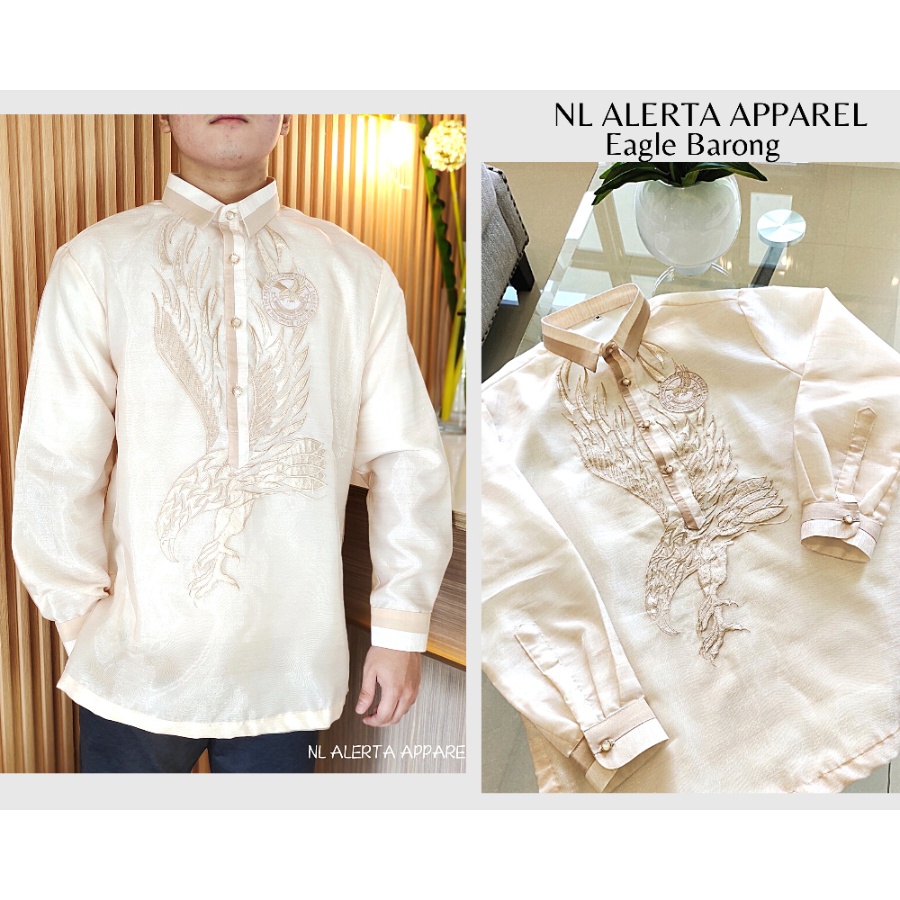 MODERN BARONG FOR MEN WITH EAGLE LOGO | Shopee Philippines
