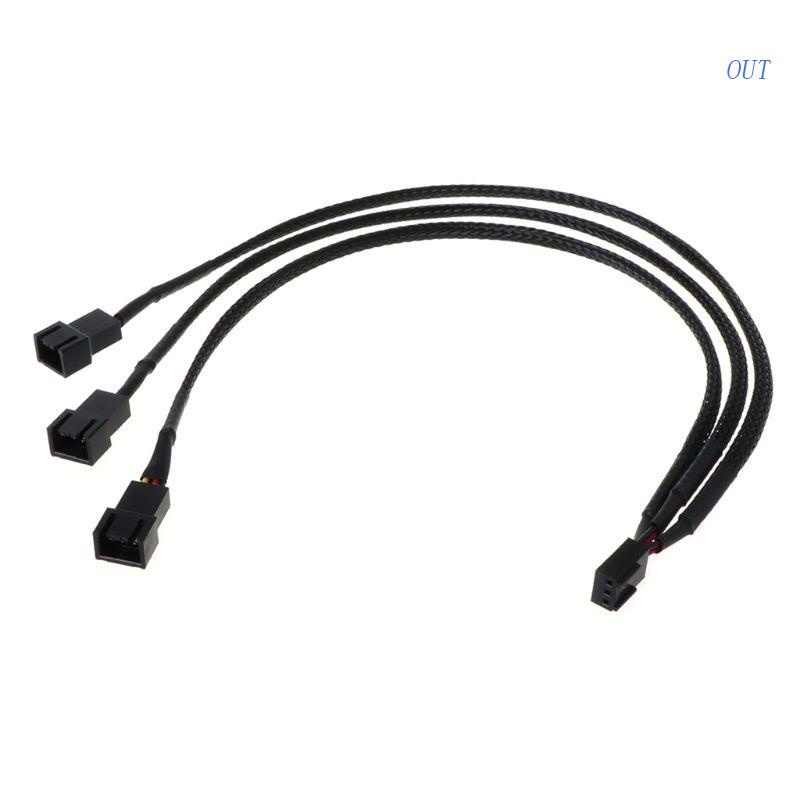 OUT 3-Pin PWM Fan Power Supply Cable 1 to 3 Splitter Hub Powered PC for ...