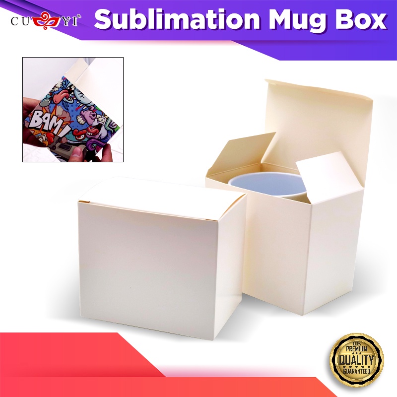 CUYI Sublimation Printable Mug Box White (50pcs) | Shopee Philippines