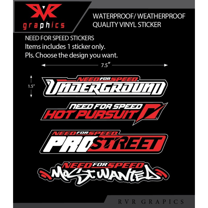NEED FOR SPEED. (RED) Stickers for Cars, Motorcycle. (with FREE random ...