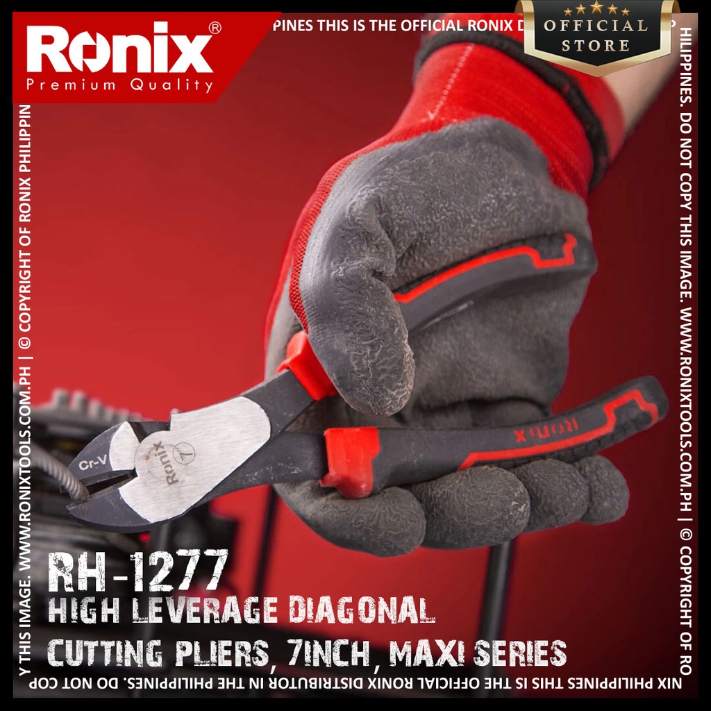 Ronix RH-1277 High Leverage Diagonal Cutting Pliers, 7inch, Maxi Pliers ...