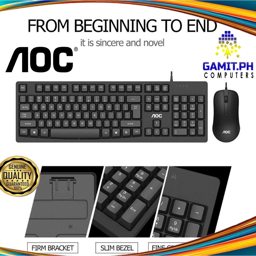 Genuine AOC KM160 Wired Office Keyboard and Mouse Set | Shopee Philippines