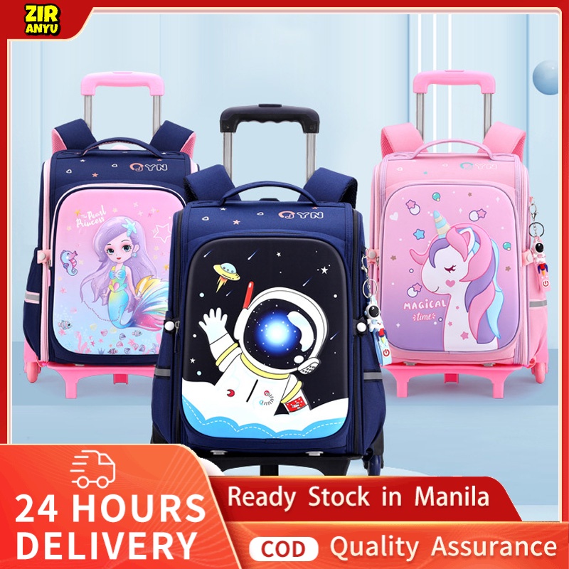 ZIRANYU Trolley bag for kids girls Unicorn bag Rolling luggage Backpack ...