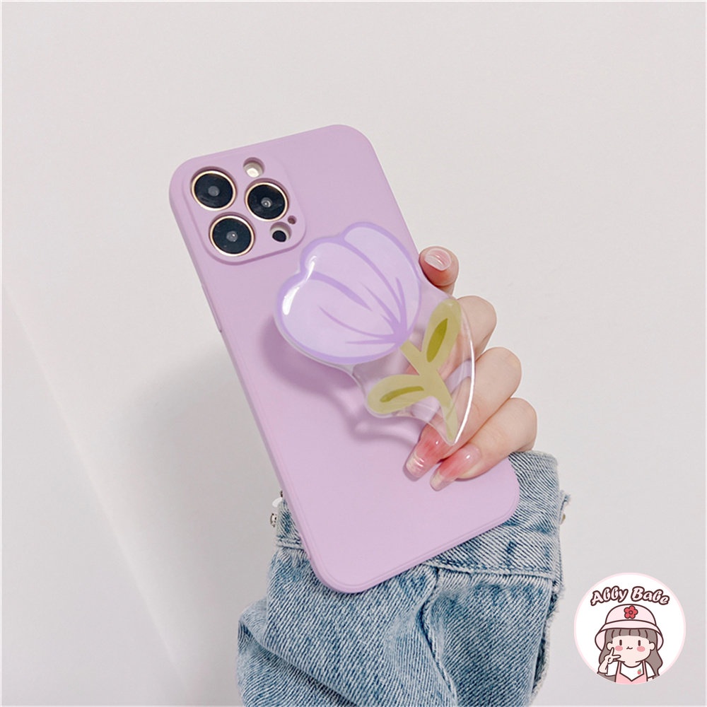 Ins Summer Cartoon Lavender Purple Tulip Glossy Lilac Purple Phone Case ...